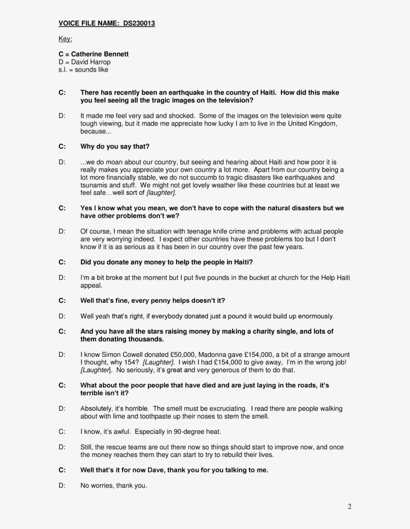 Example Intelligent Verbatim Interview 2013 06 [504603] - Acid ...