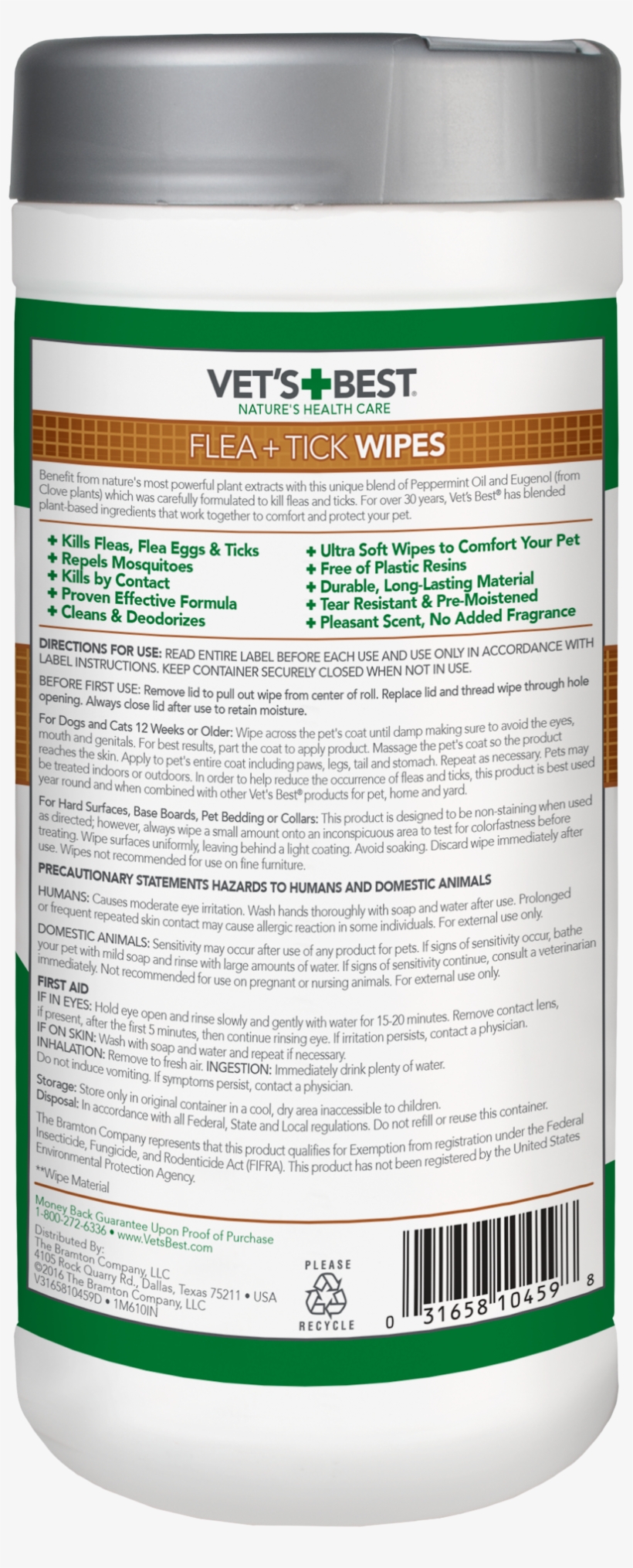 Vet's Best Flea And Tick Wipes For Dogs And Cats, 50 - 2000x2000 PNG ...