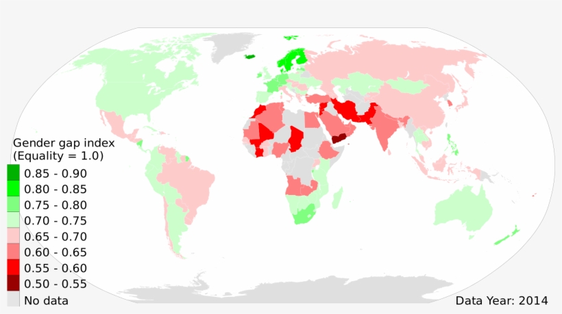 Open - Gender Equality World Map - 2000x1027 PNG Download - PNGkit