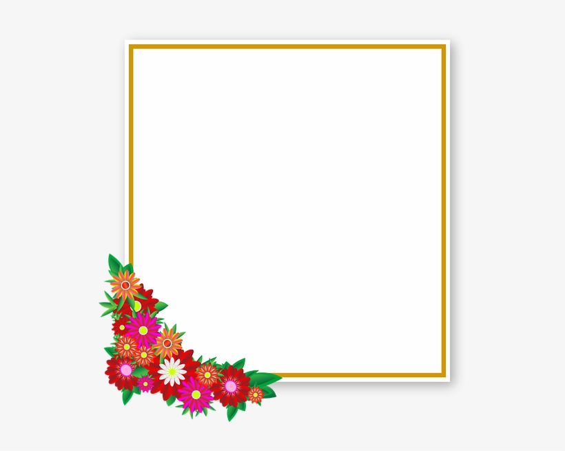 Flowers, Sticker, Frame, Square, Element, Graphics - 640x640 PNG ...