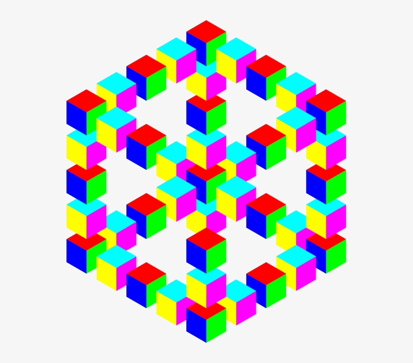 Optical Illusion, Illusion, 3d, Cube, Hexagon, Colors - Impossible Hexagon - 555x640 PNG ...