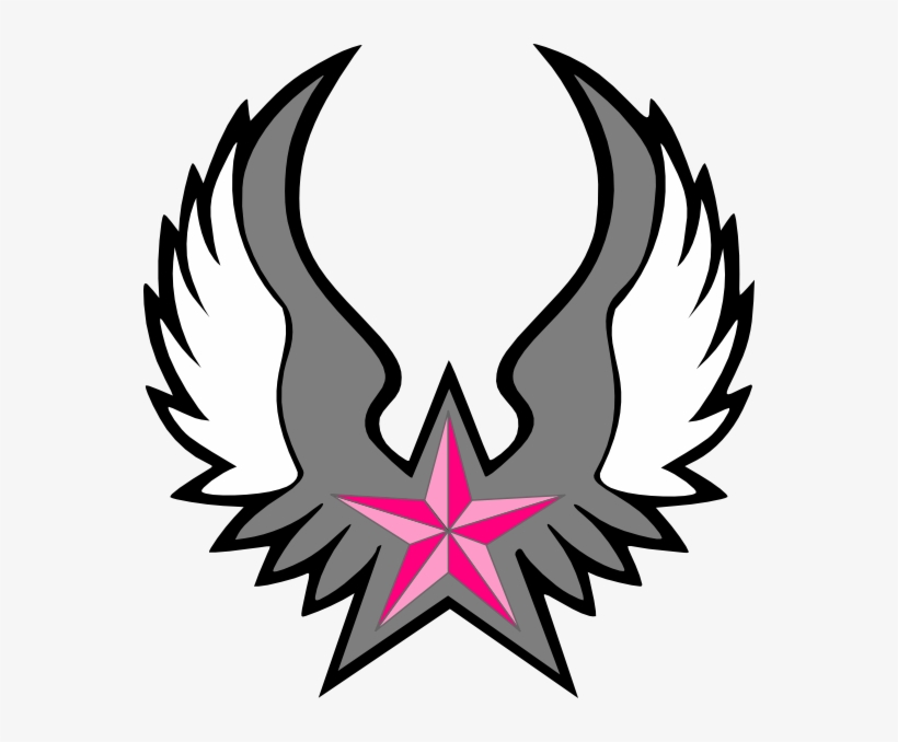 Star Logo With Wings - 558x598 PNG Download - PNGkit