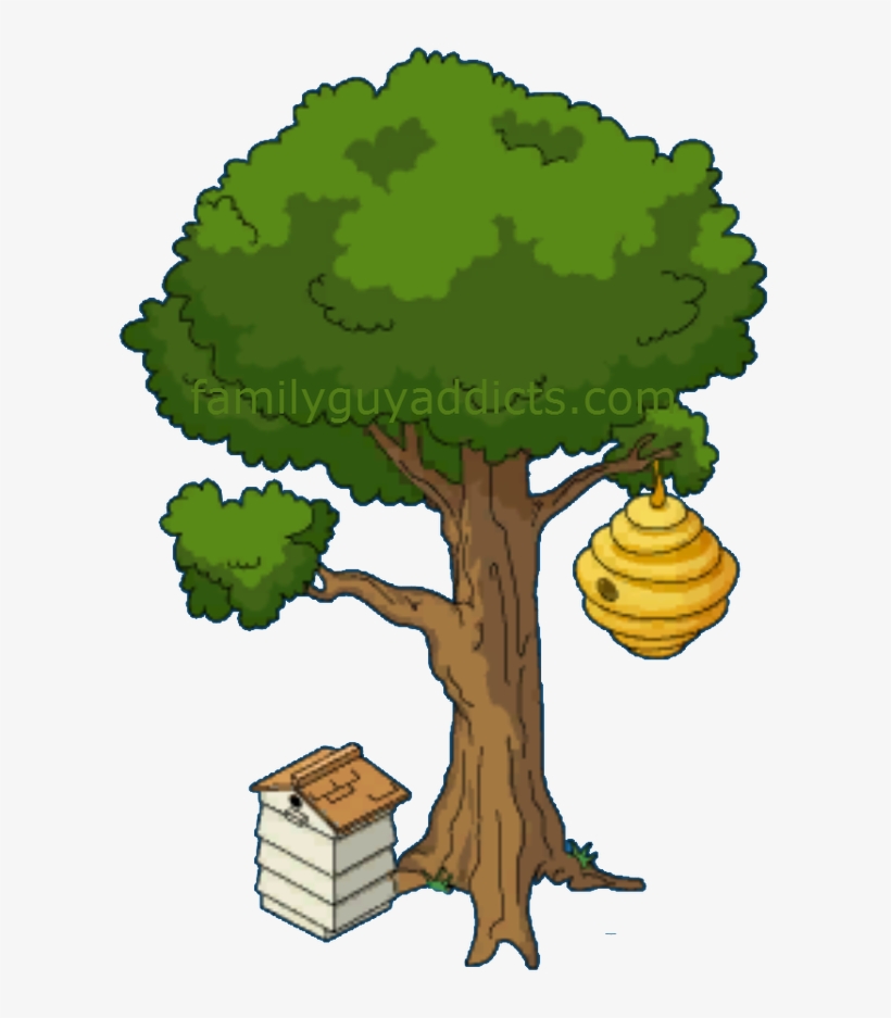 Cartoon Tree With Beehive - 618x866 PNG Download - PNGkit