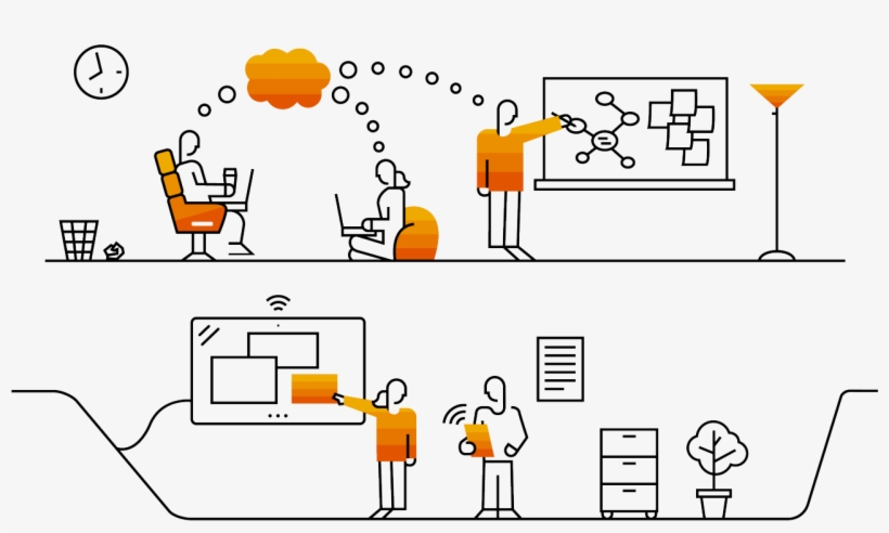 Illustration Of Colleagues Collaborating To Solve A - Collaborative ...