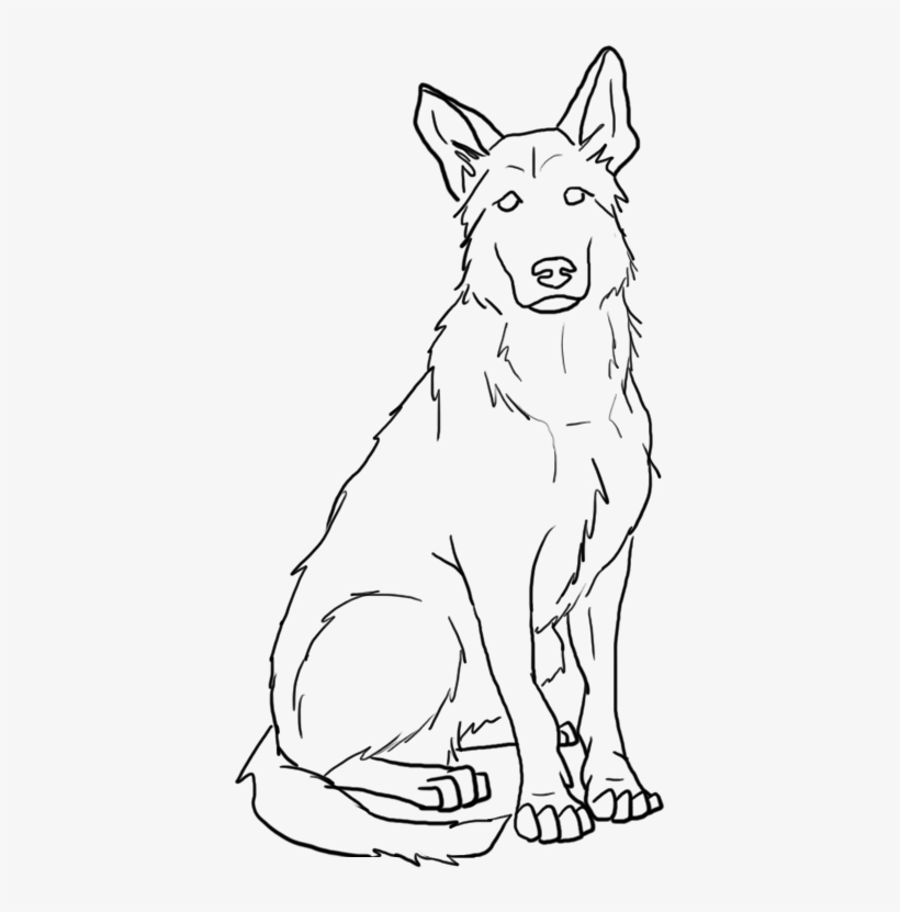 Dog Sitting Drawing - German Shepherd Husky Drawing - 583x790 PNG ...