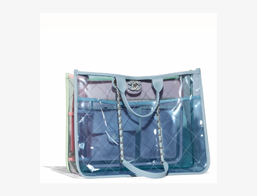 Chanel Blue/green/pink Pvc Coco Splash Medium Shopping - Chanel Plastic ...