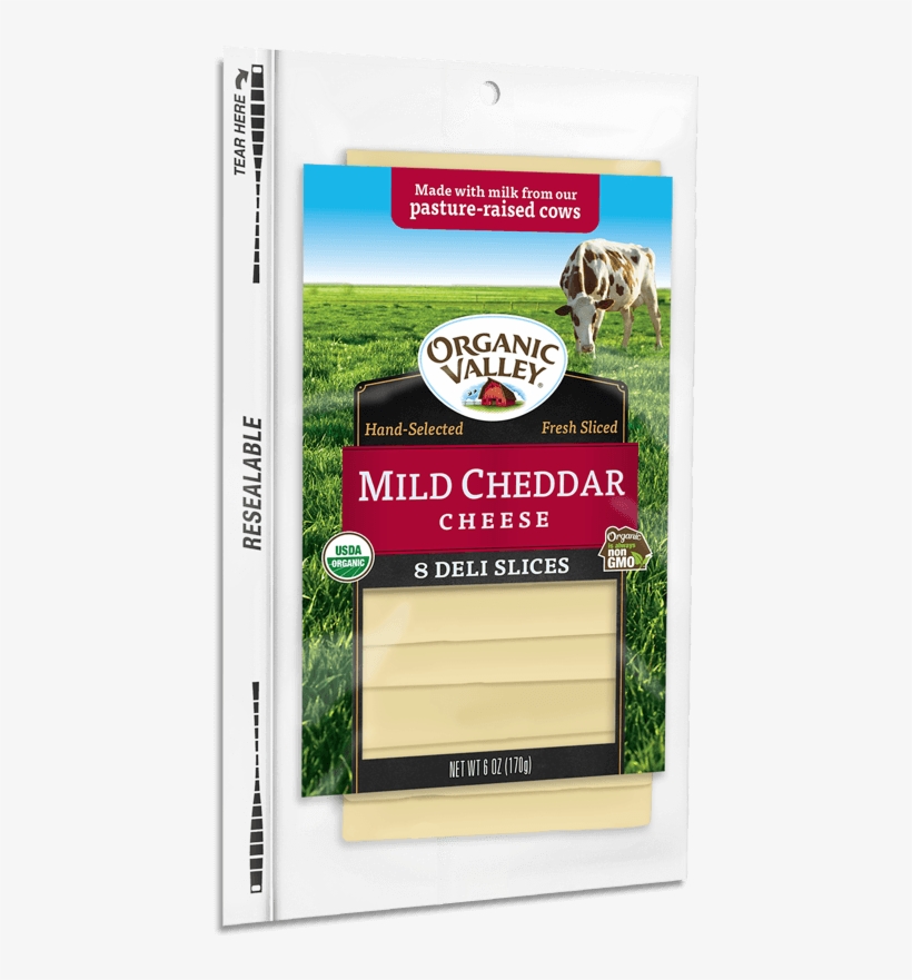 Mild Cheddar Slices, - Organic Valley Baby Swiss - 597x896 PNG Download ...