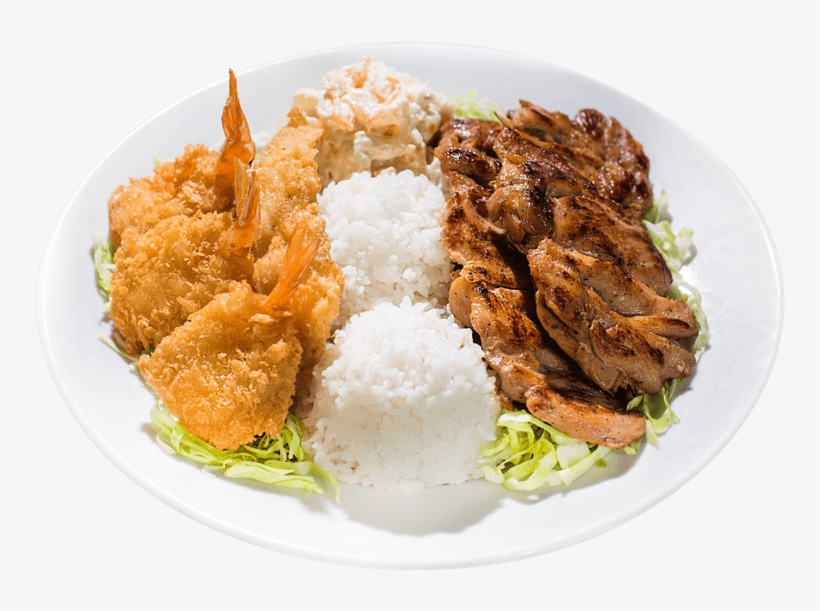 Fried Shrimp And Fish Fillet With Chicken, Two Scoops - Rice Fish Png ...