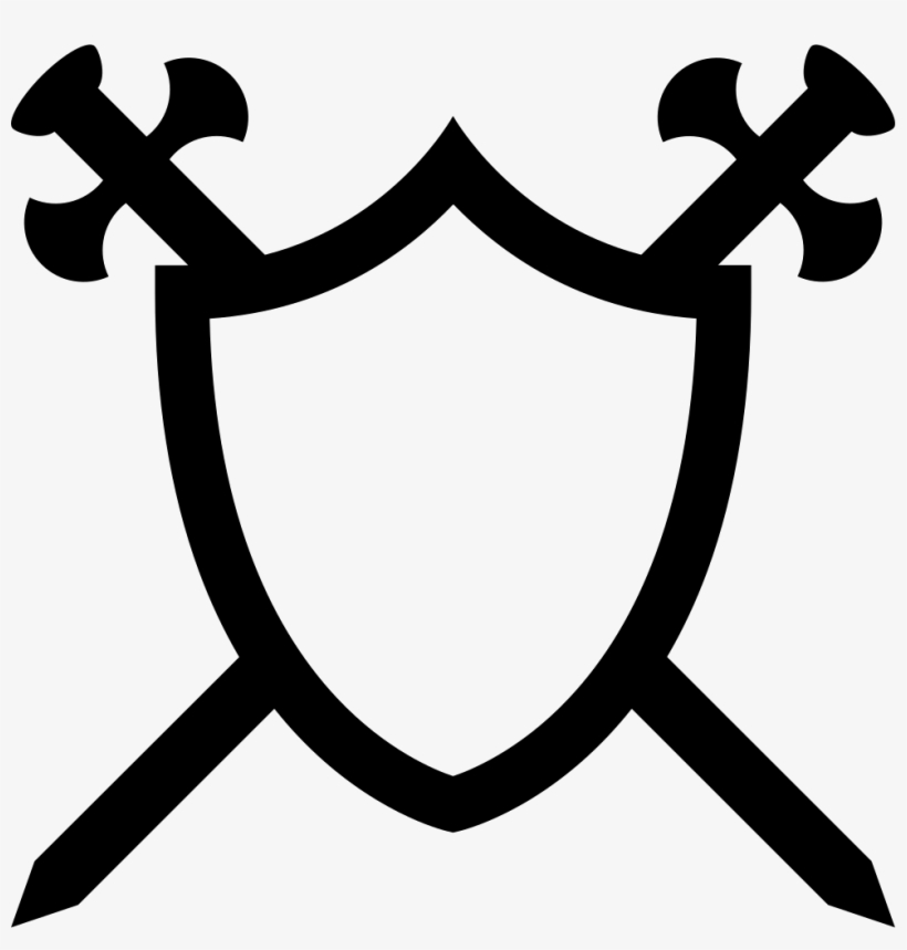 Shield With Two Swords In Cross Comments - Shield And Sword Svg ...