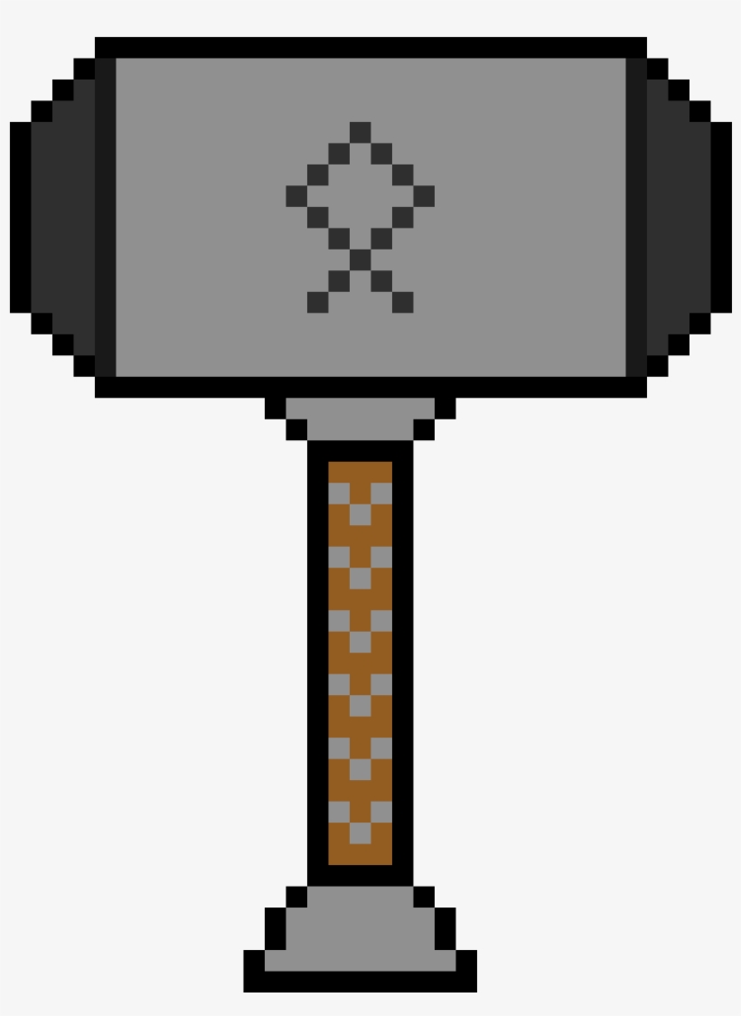 Thor's Hammer - Mjolnir - Exit Button Pixel Art - 900x1200 PNG Download ...