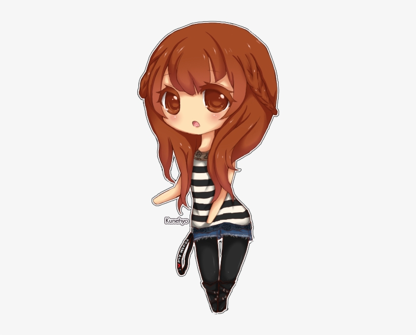 Orange Hair Chibi Girl - 360x600 PNG Download - PNGkit