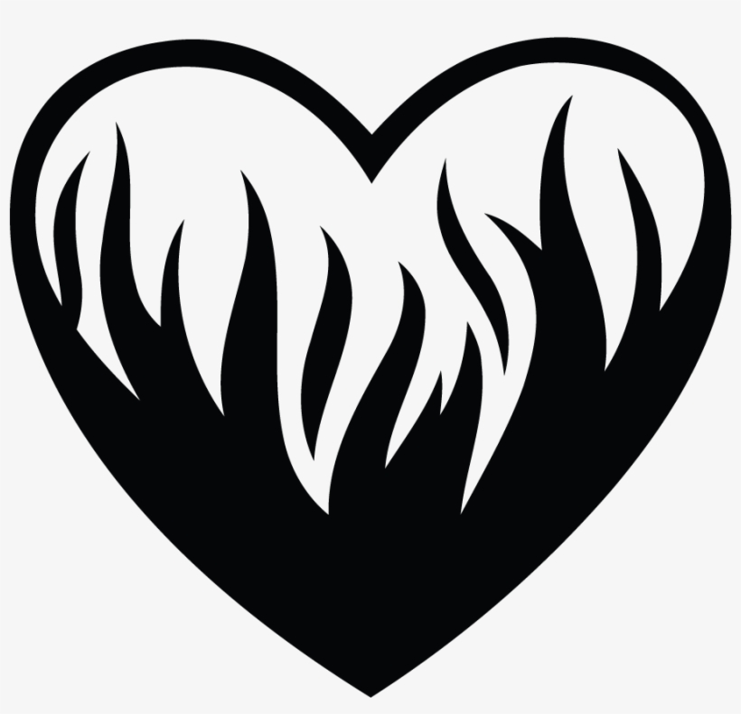 Heart Flames Love Webcore Angelcore Goth Gothic Freetoe - Love Tattoo ...