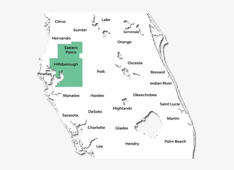 50 Mile Radius Map - Tampa - 597x515 PNG Download - PNGkit