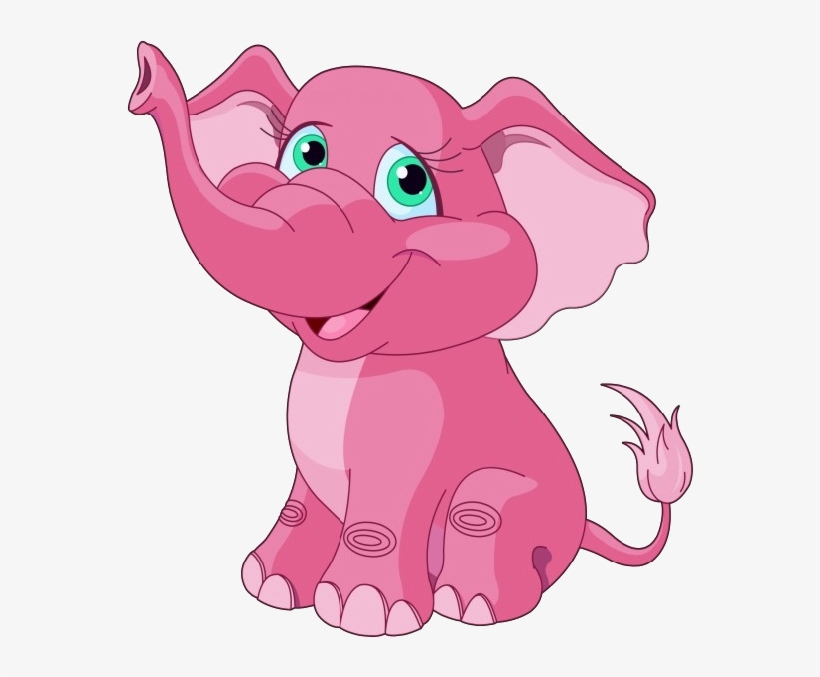 Gray And Pink Elephant Clipart