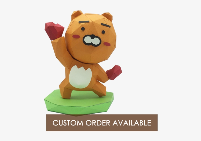 Ryan From Kakao Friends Low Polygon Paper Craft Statue - Kakao Friends ...