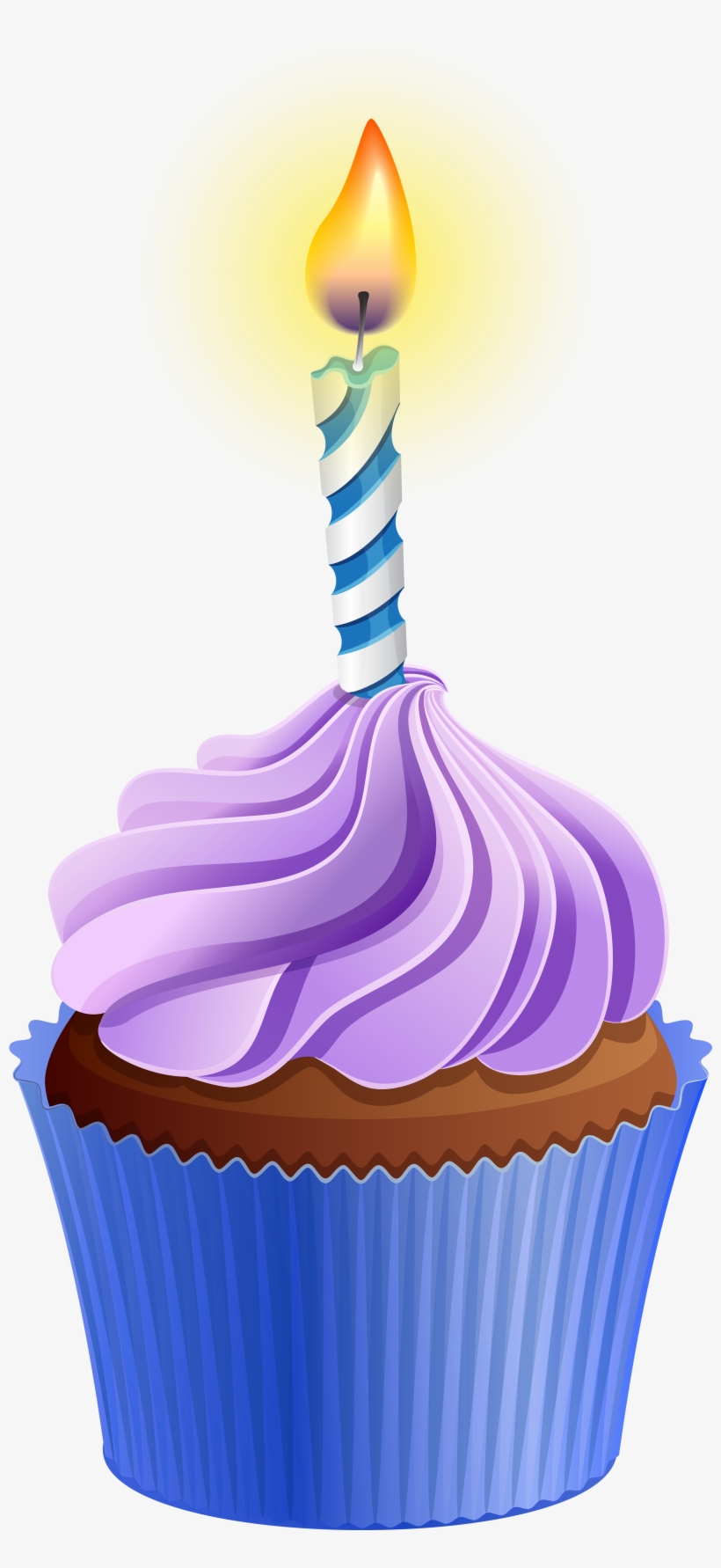 Clipart Candle Birthday Cupcake - Cupcake With Candle Clipart ...