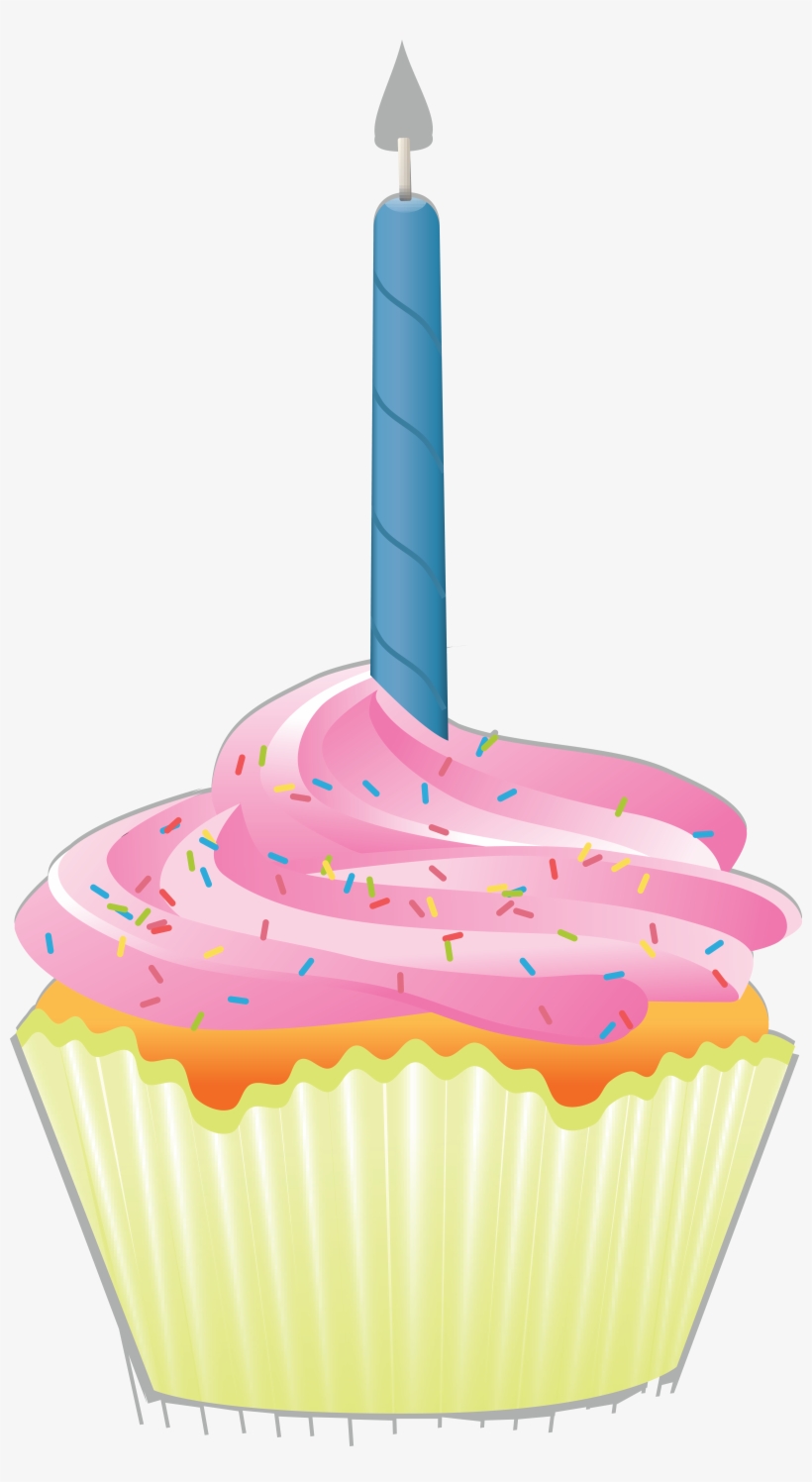 Birthday Cupcake With Candle Clipart With Wind