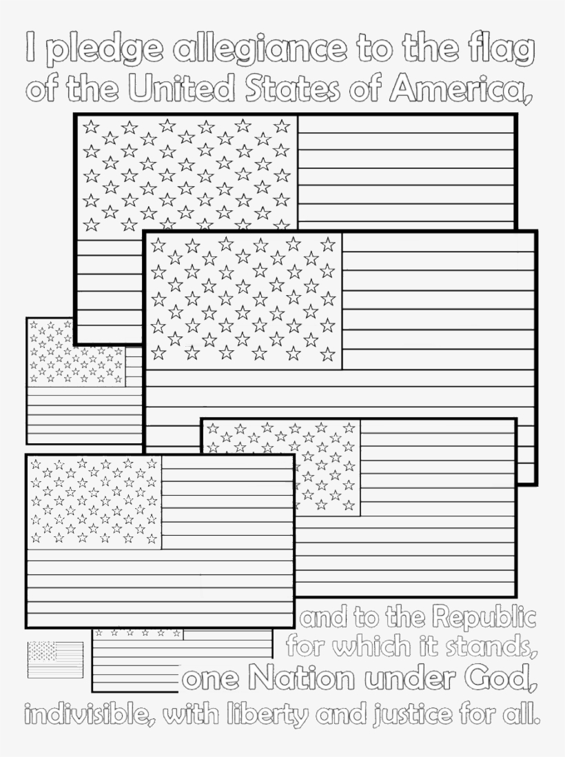 American Flag Pledge Of Allegiance Coloring Page - Line Art - 753x1024 ...