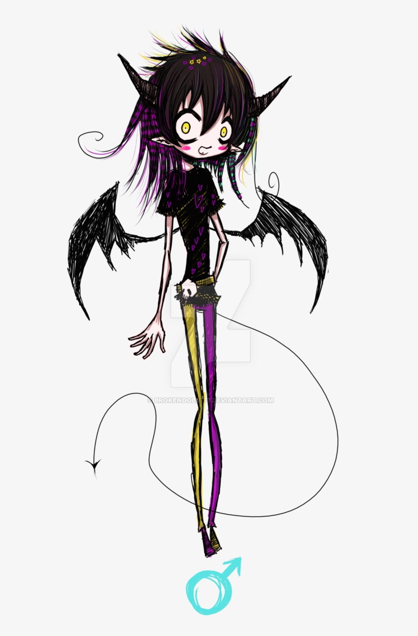 Drawn Emo Demon - Emo Demon Boy - 600x1266 PNG Download - PNGkit