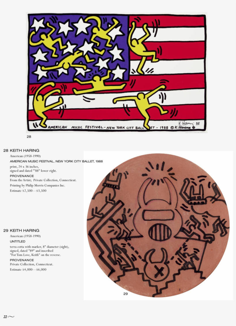 28 28 Keith Haring American 1958-1990 American Music - American Flag In ...