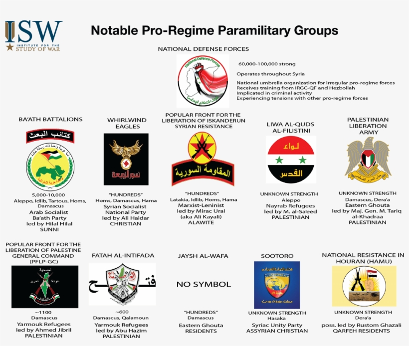 Notable Syrian Pro-regime Paramilitary Groups - National Defence Forces ...