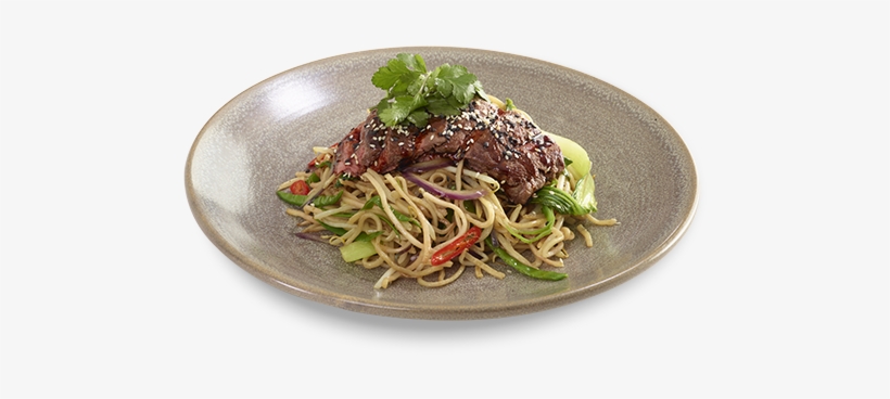 High Angle Picture Of Our Teriyaki Beef Soba Dish On - Yasai Yaki Soba ...