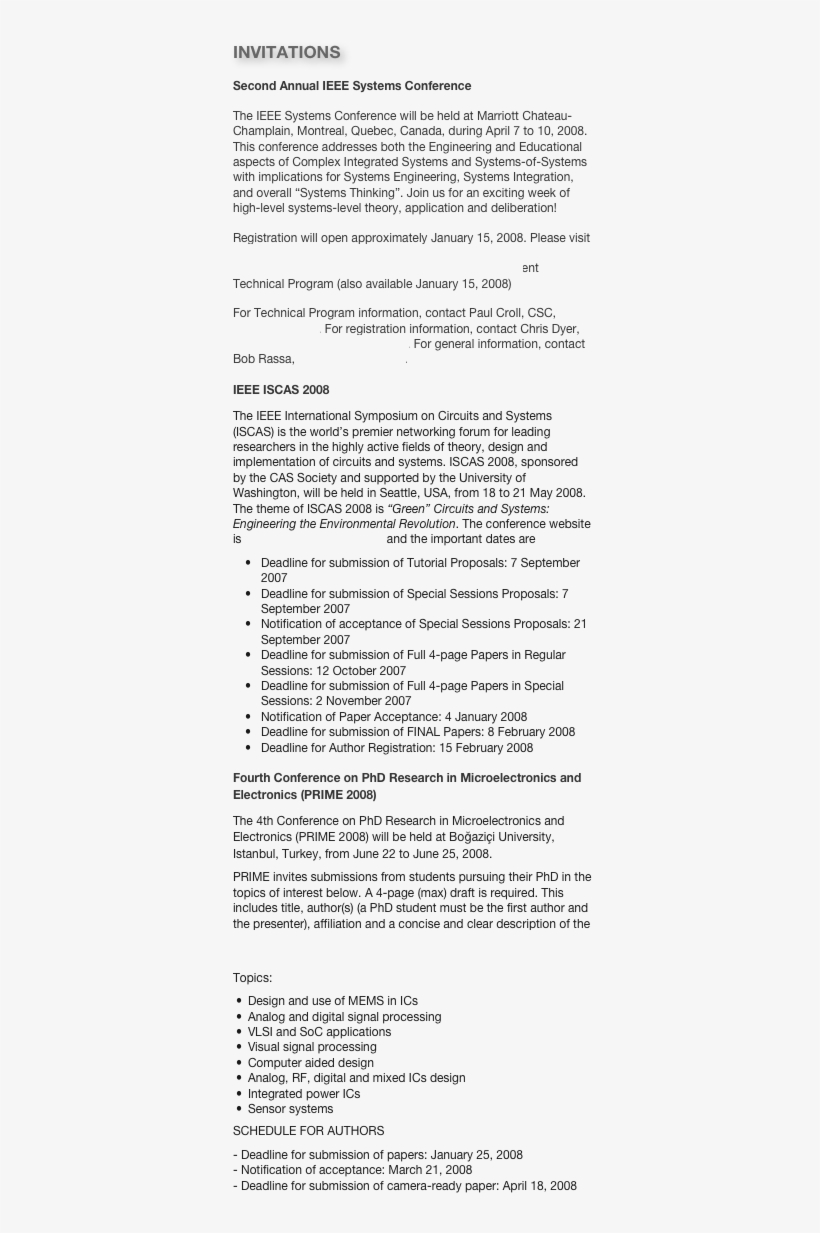 Invitations Second Annual Ieee Systems Conference The - Vietnam ...