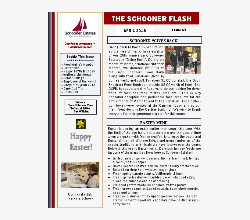 April 2013 Flash Newsletter Page 1 - Brochure - 505x640 PNG Download ...