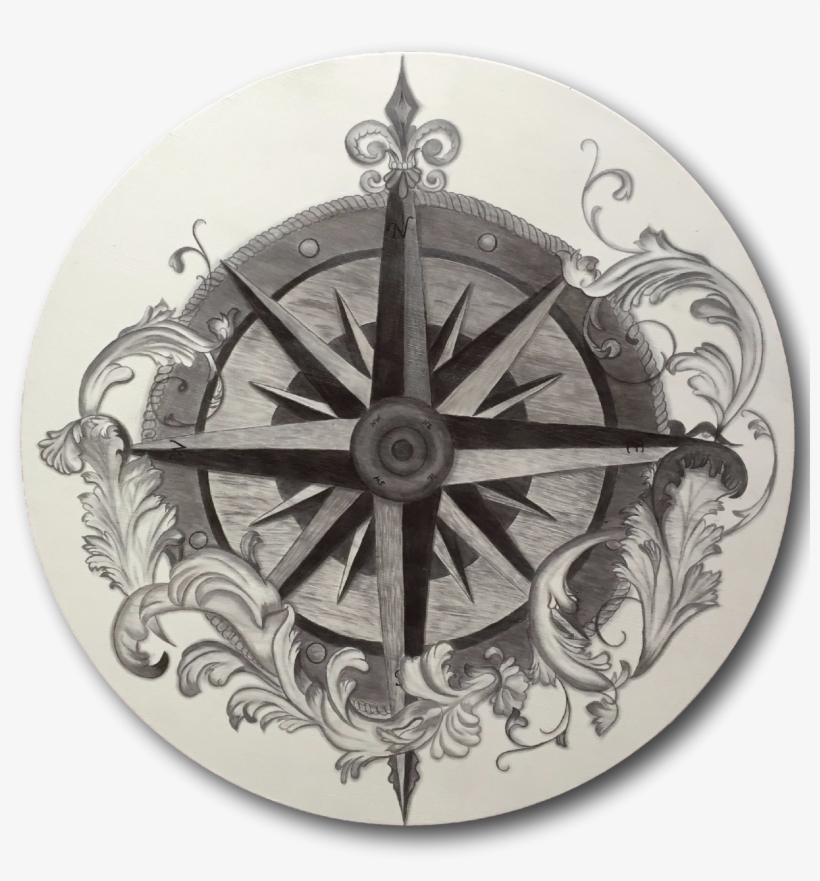 Compass Rose Art Painting - Those Who Wander Are Not Lost Compass Rose ...