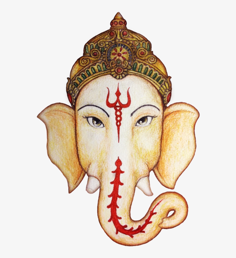 Ganesha Vector Watercolor Banner Library Stock - Shri Ganesh Head Png ...