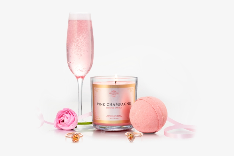 Candle & Bath Bomb Gift Set - Fragrant Jewels Pink Champagne - 600x480 ...