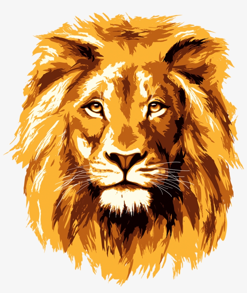 Front Face Pre Cut Lion - Lion Vector - 1200x1368 PNG Download - PNGkit