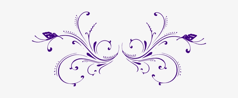 A Purple Line Border - Purple Butterfly Border Clipart - 600x257 PNG ...
