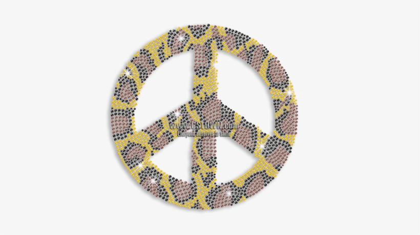Leopard Print Peace Sign Iron-on Rhinestone Transfer - Peace And Love ...