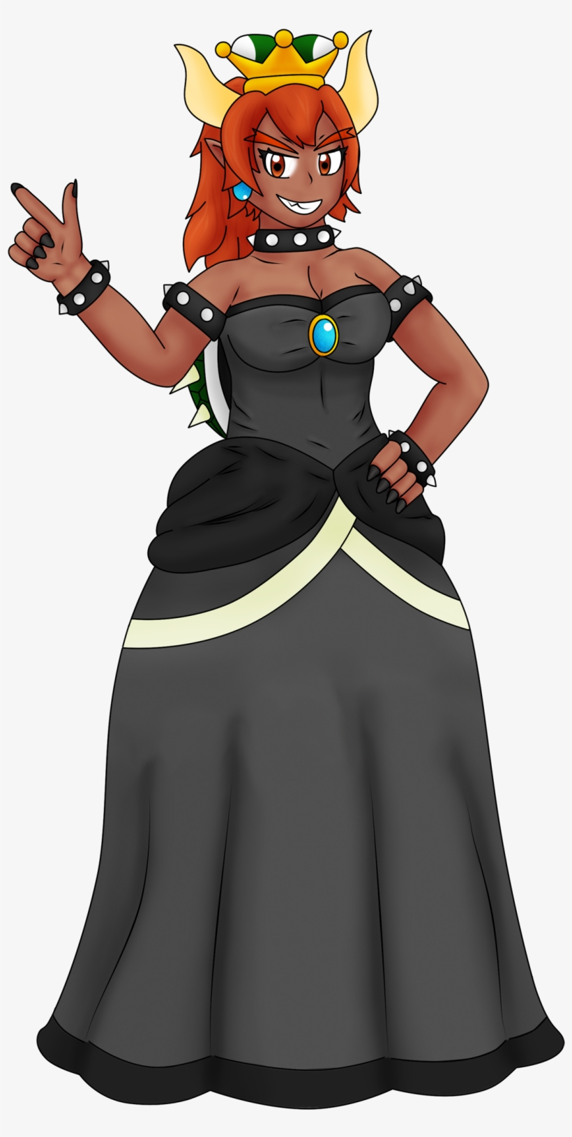 Bowsette Brunette - Cartoon - 1200x2159 PNG Download - PNGkit