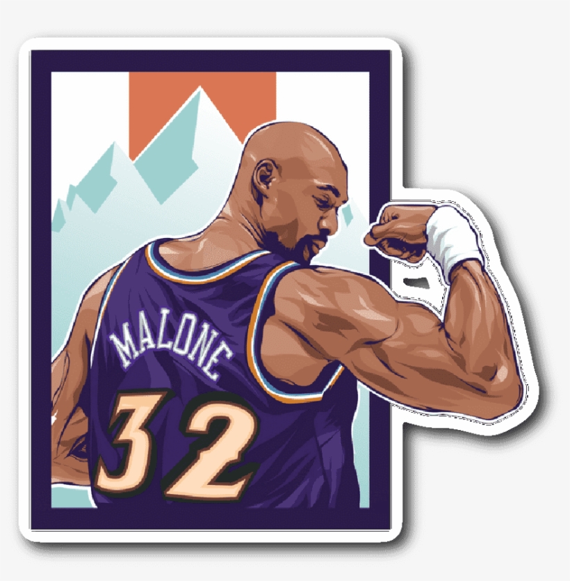 Karl " The Mailman" Malone Vinyl Sticker - Karl Malone Muscles ...