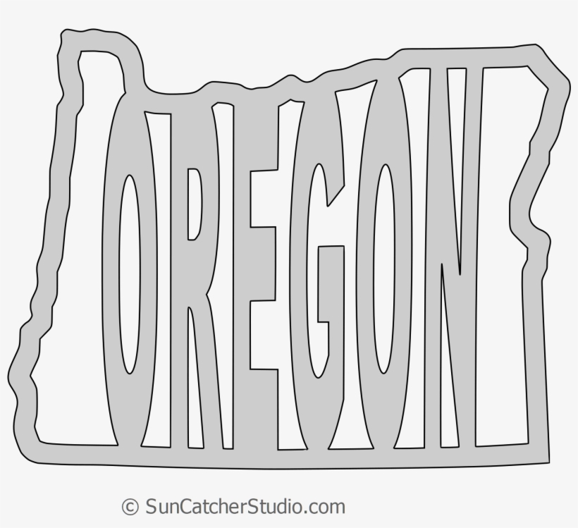 Oregon Map Outline Printable State Shape Stencil Pattern - Oregon ...