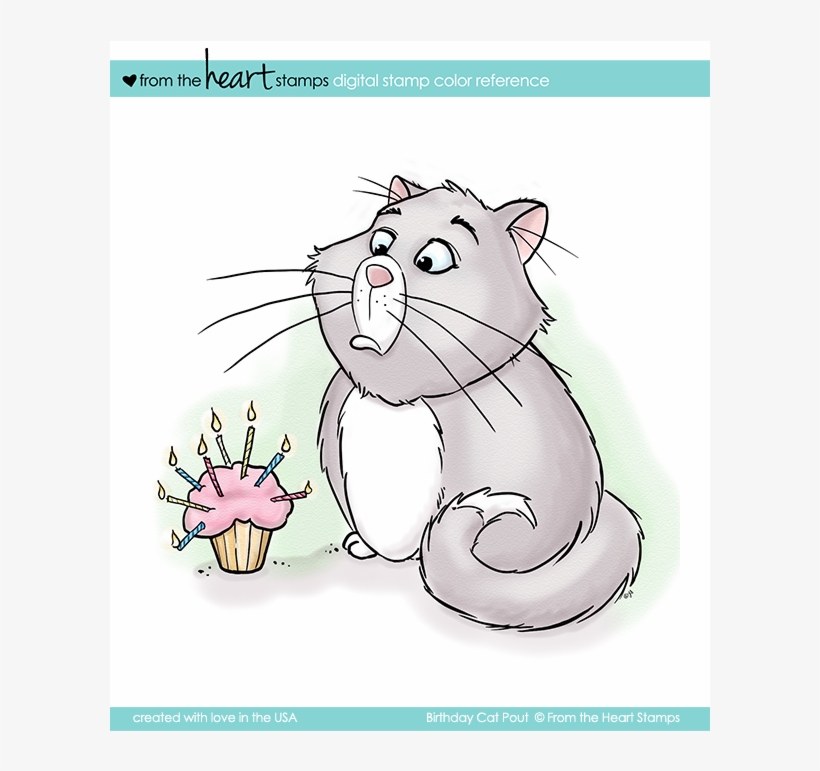 Birthday Cat Pout - Cartoon - 700x800 PNG Download - PNGkit