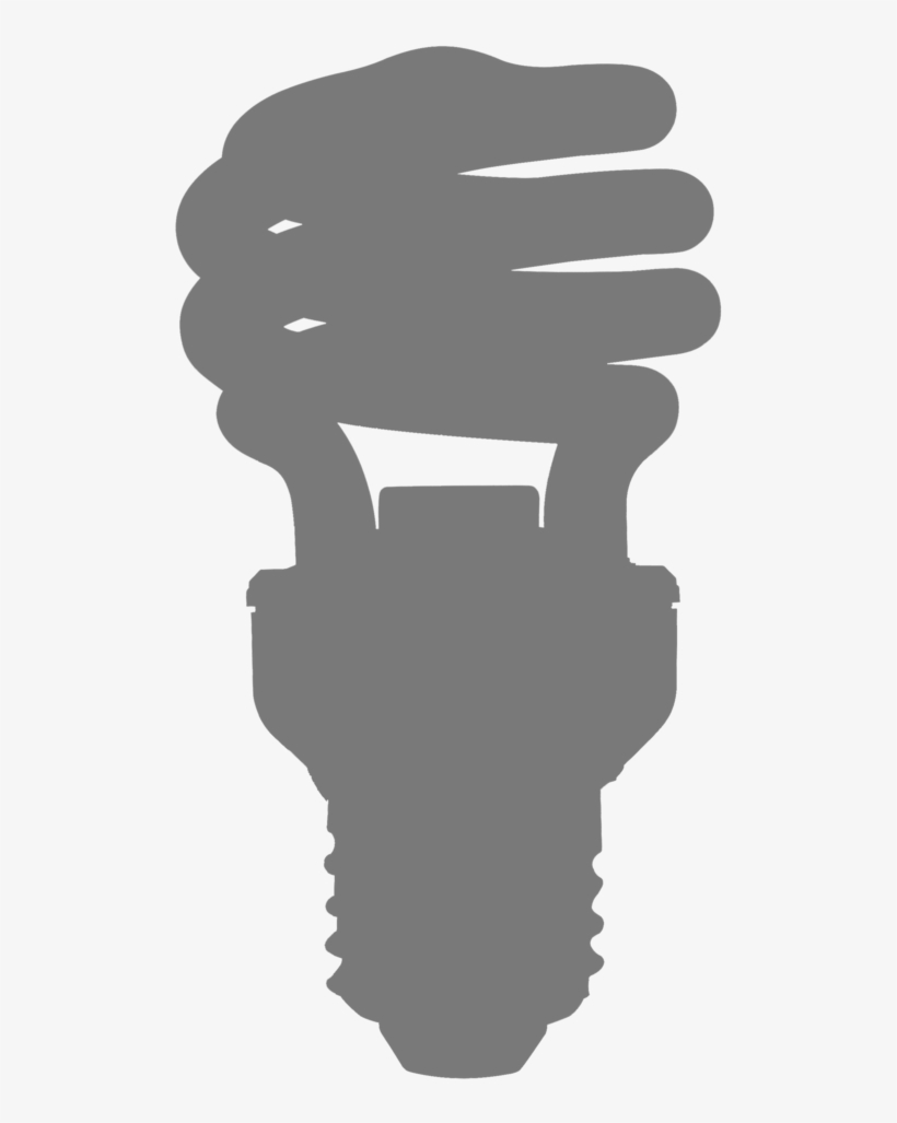 Silhouette Of Energy-efficient Light Bulb - Led Light Bulbs Png ...