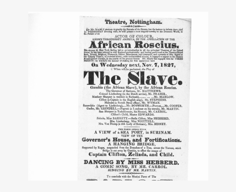 African Roscius Playbill 3 Upper - Poster - 1046x587 PNG Download - PNGkit