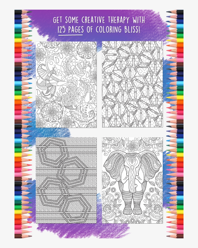 Relaxation Coloring Book Inside Page Examples - Giclee Painting ...