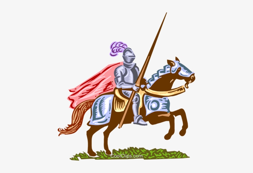 Medieval Knight Royalty Free Vector Clip Art Illustration - Knight On A ...