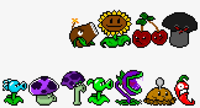 Download Transparent Plants Vs Zombies - Plants Vs Zombies Pixel Art ...