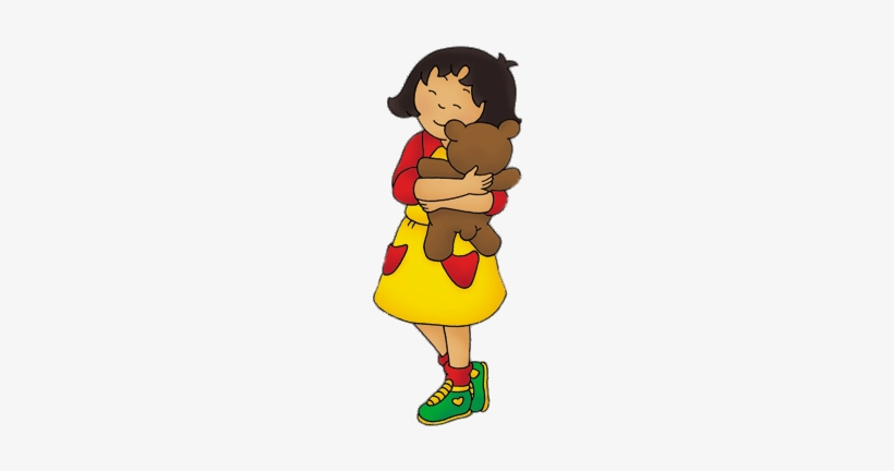 Download Transparent Caillou's Friend Sarah Holding Teddy Bear Png ...