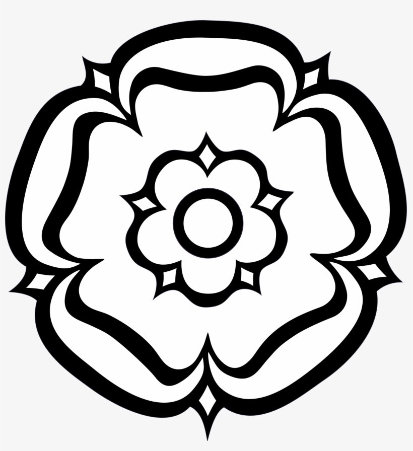 Drawing Realism Simple Png Library Stock - Yorkshire Rose Black And ...