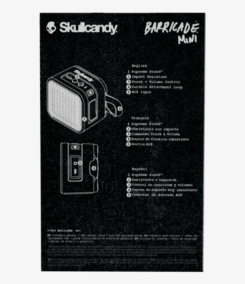 Skullcandy Barricade Mini - Skullcandy - 2133x1028 PNG Download - PNGkit