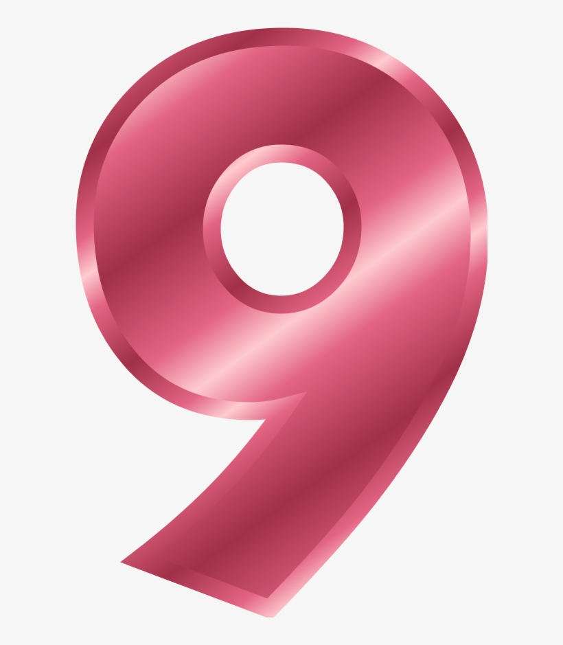 Vector Clip Art - Pink Number Nine - 600x859 PNG Download - PNGkit