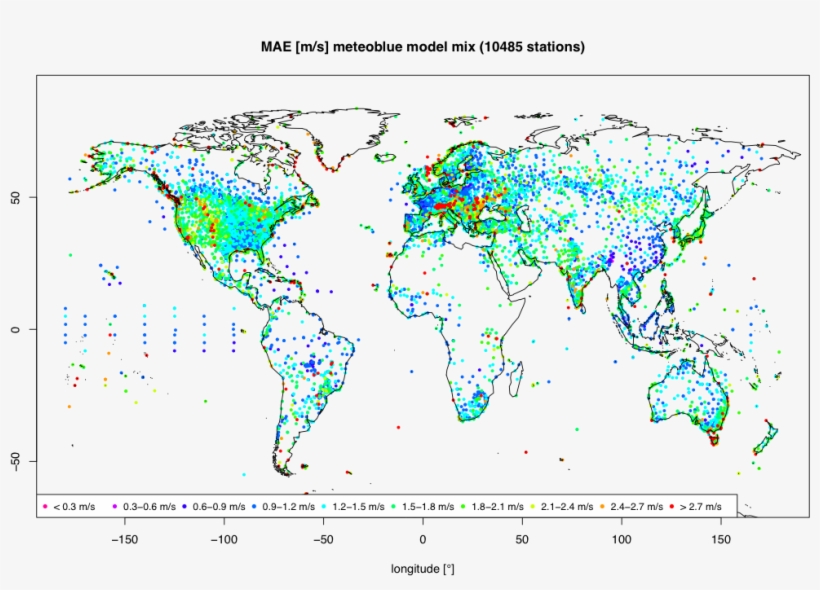 Mae [m S-1] Of Meteoblue Multimodel Mix 10 M Wind Speed - Map - 997x704 ...