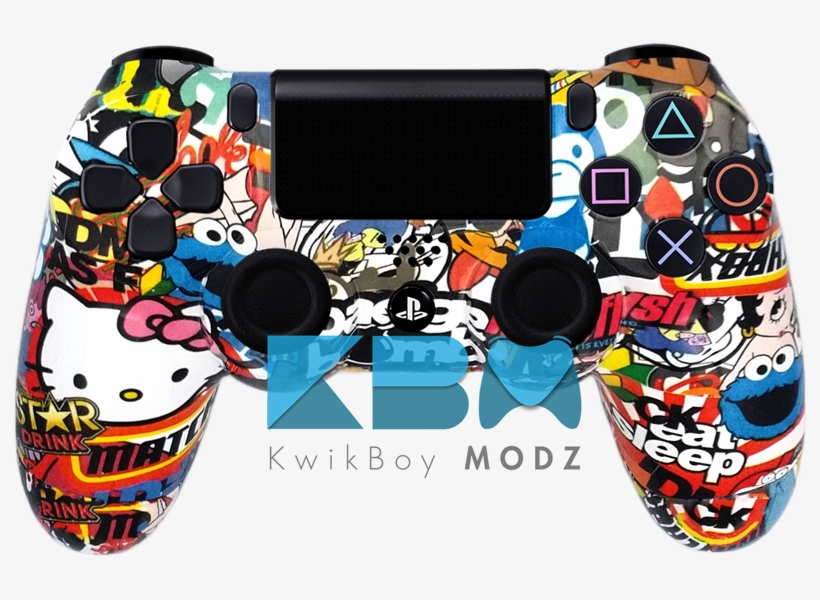 Custom Sticker Bomb V2 Ps4 Controller - Kwikboy Modz - 800x520 PNG ...