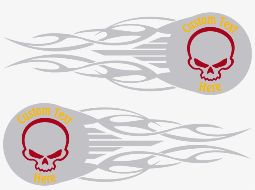 Motorcycle Flaming Skull Badge Gas Tank Decals - Motorcycle - 880x614 ...